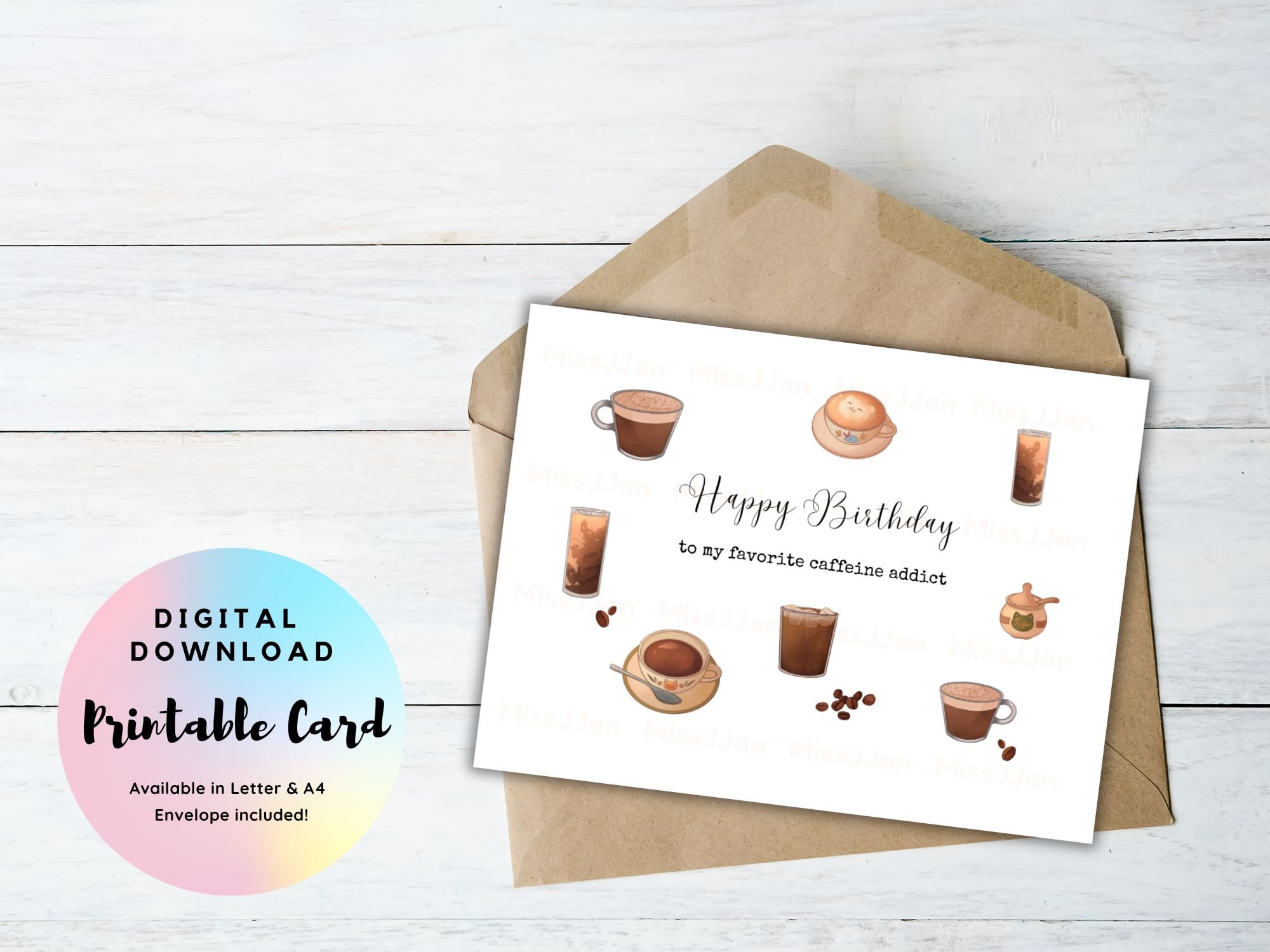 Coffee Birthday Card, Funny Birthday Card, Happy Birthday Card ...