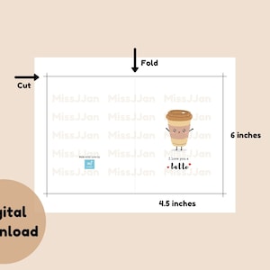Valentine's Day Card Printable, Coffee Latte Card, Coffee Pun Card ...