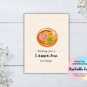 Ramen Birthday Card, Ramen Pun Card, Cute Food Pun Card, PDF Digital ...