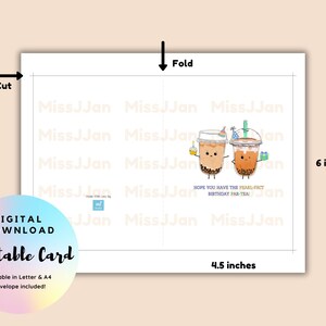Bubble Tea Birthday Card, Bubble Tea Pun Card, Boba Tea Birthday Card ...