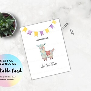 Llama Birthday Card, Alpaca Birthday Card, Funny Animal Pun Card ...