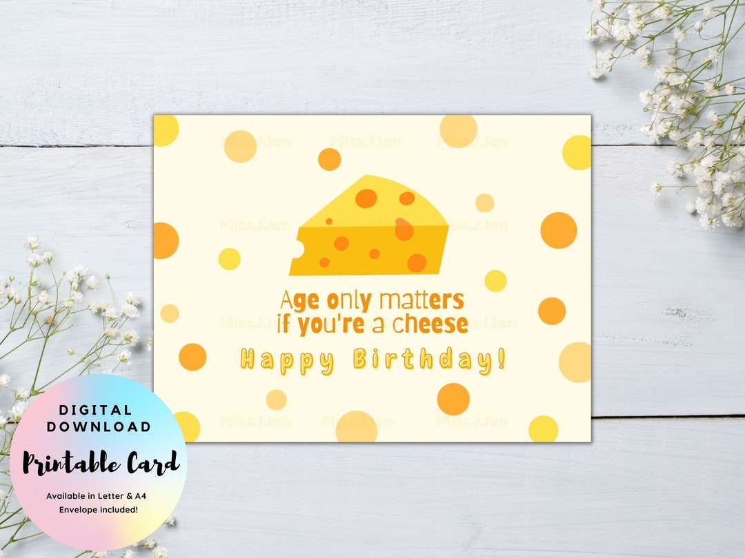 Cheese Birthday Card, Funny Birthday Card, Cheesy Birthday Card ...