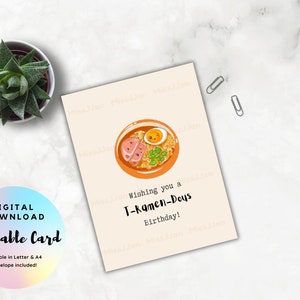 Ramen Birthday Card, Ramen Pun Card, Cute Food Pun Card, PDF Digital ...