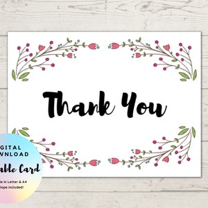 Thank You Cardprintable Digital Download Pdfteacher - Etsy