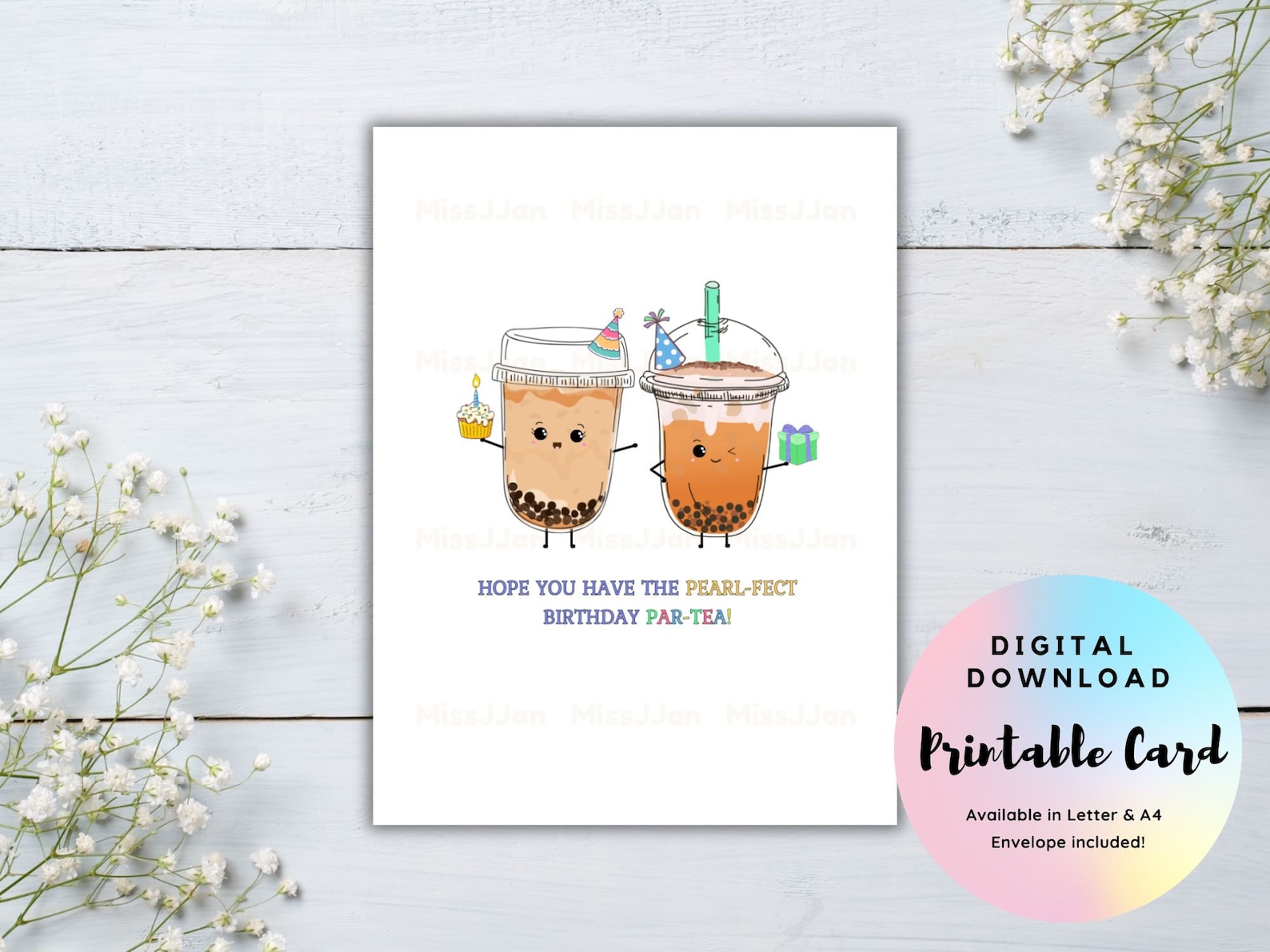 Bubble Tea Birthday Card Bubble Tea Pun Card Boba Tea - Etsy
