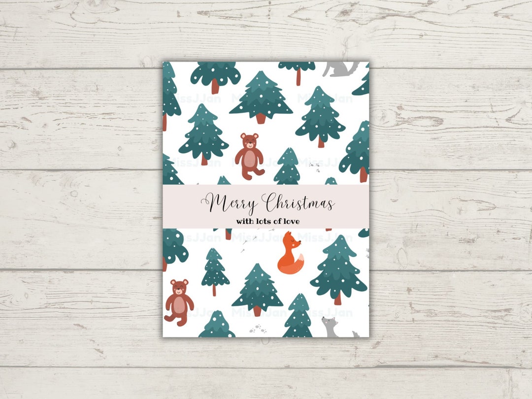 Cute Christmas Card Printable, Merry Christmas Card, Christmas Gift ...