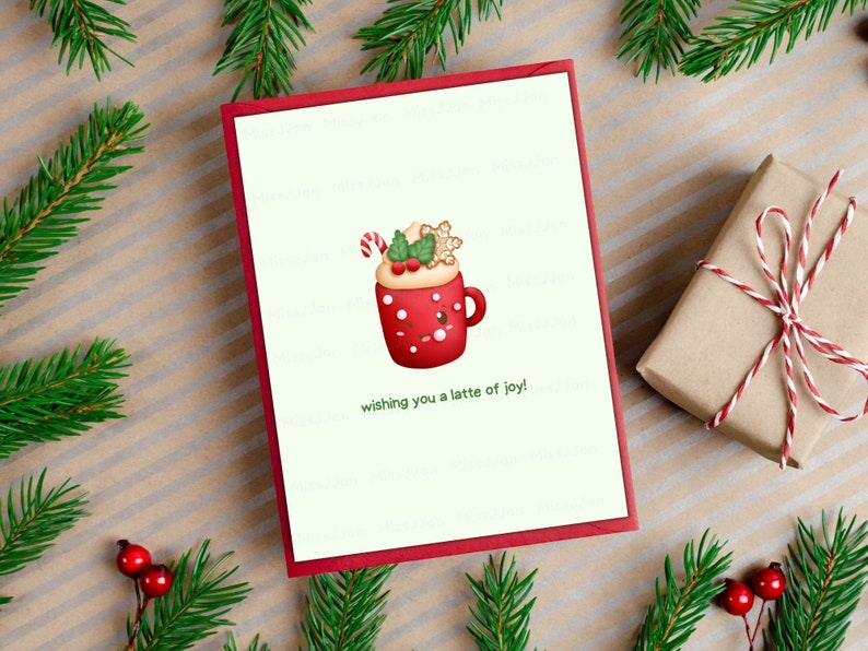 Cute Christmas Card Christmas Pun Card Christmas Latte - Etsy