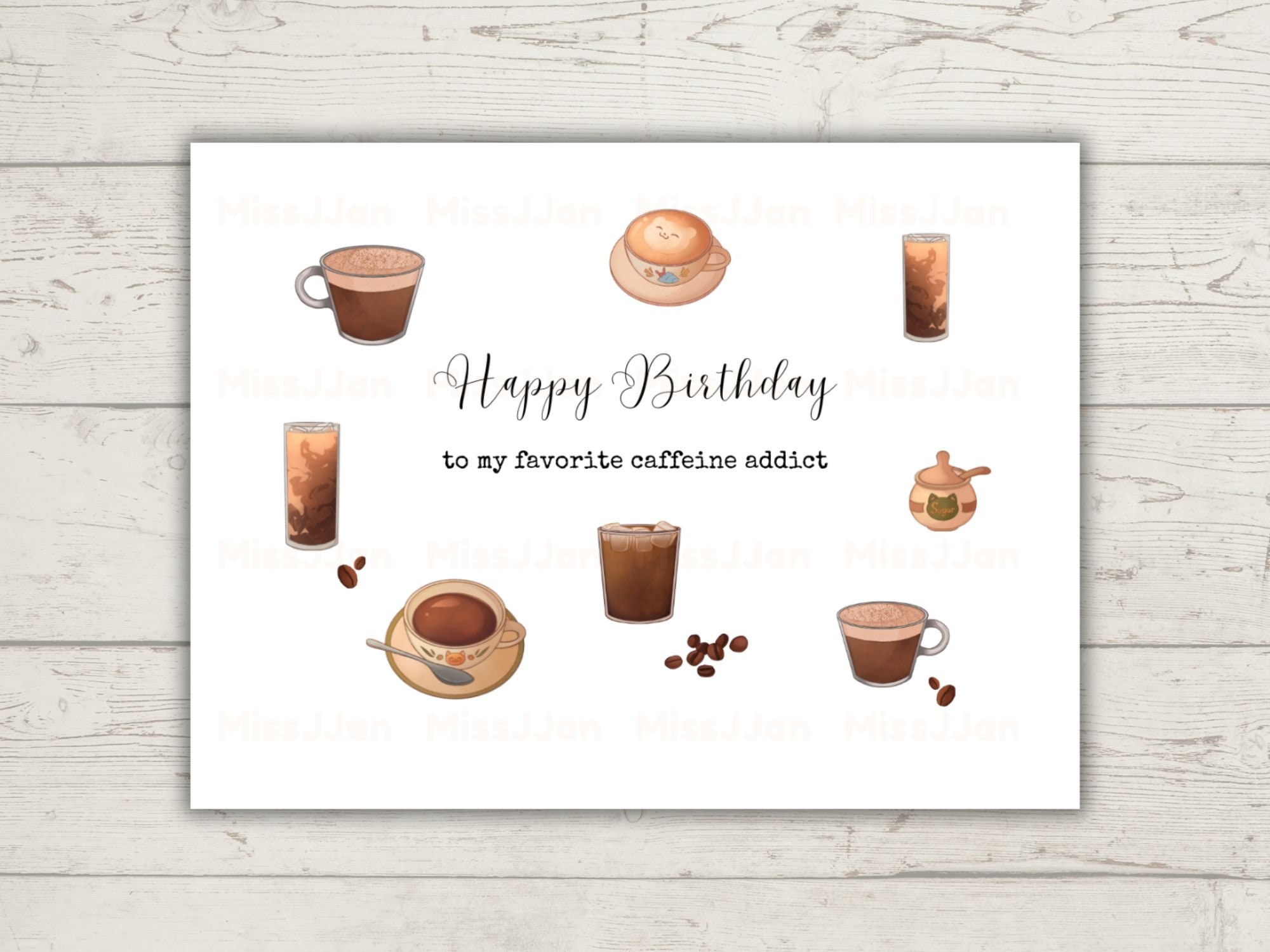 Coffee Birthday Card, Funny Birthday Card, Happy Birthday Card ...