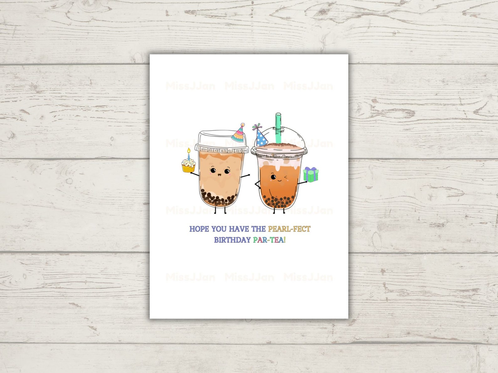Bubble Tea Birthday Card, Bubble Tea Pun Card, Boba Tea Birthday Card ...
