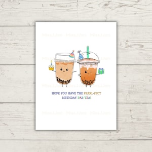 Bubble Tea Birthday Card, Bubble Tea Pun Card, Boba Tea Birthday Card ...
