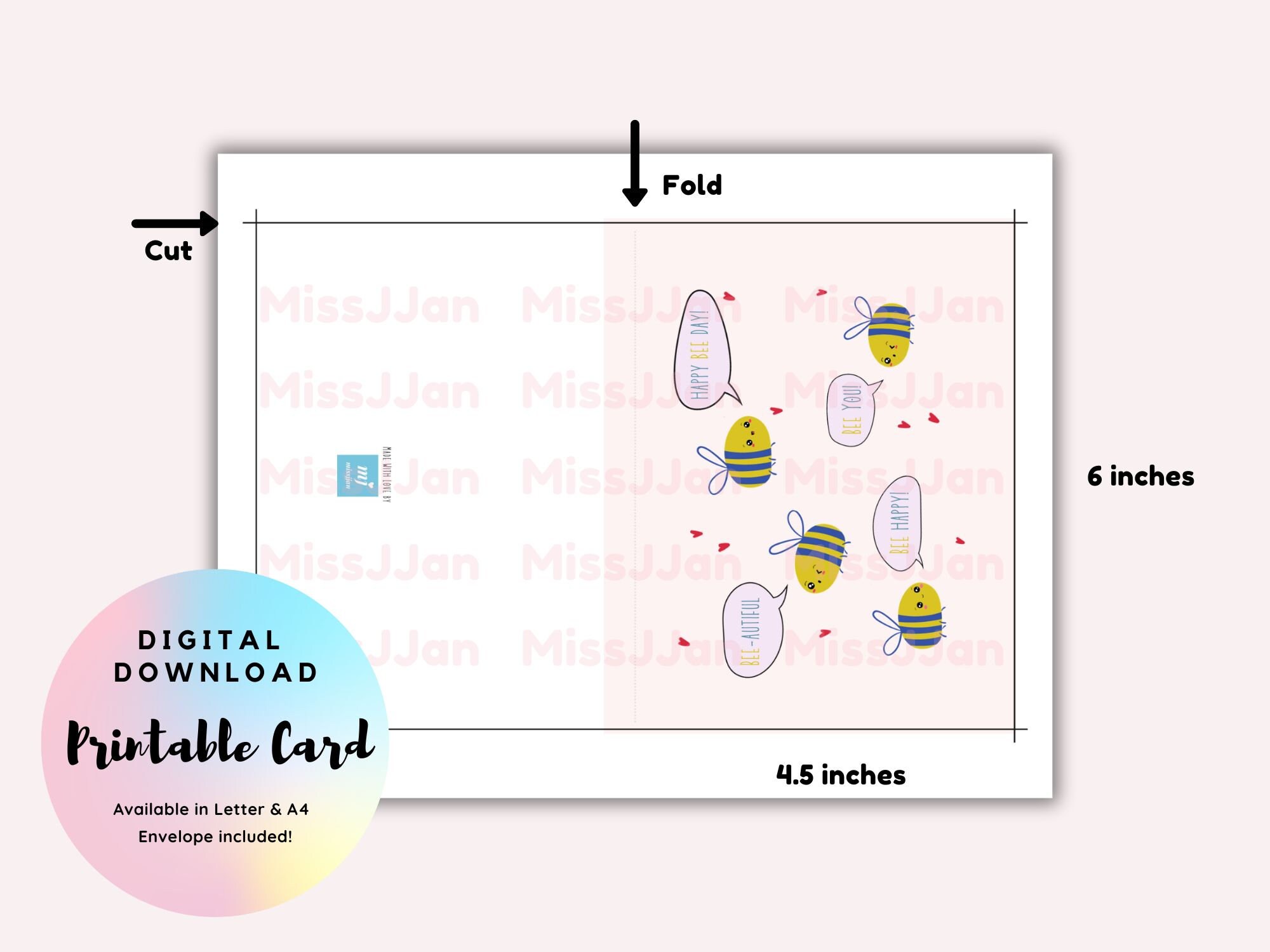 Bee Birthday Pun Card Printable, Humor Funny Birthday Card, PDF Digital ...