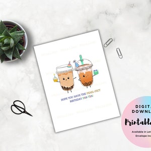 Bubble Tea Birthday Card, Bubble Tea Pun Card, Boba Tea Birthday Card ...