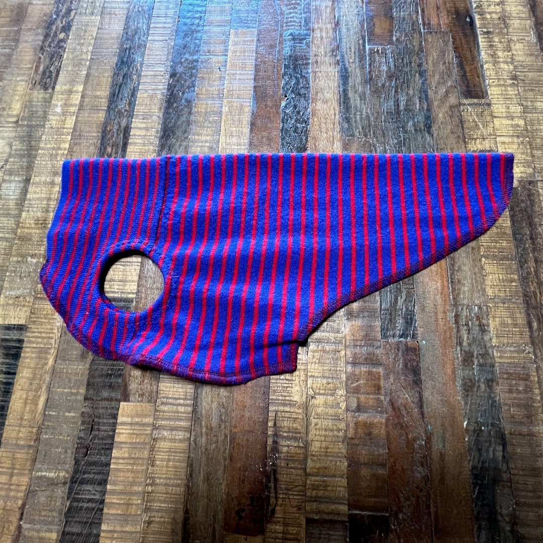 Repurposed Red & Blue Wool Dog Sweater Wool Dog Coat FITS 6-10 Pounds ...