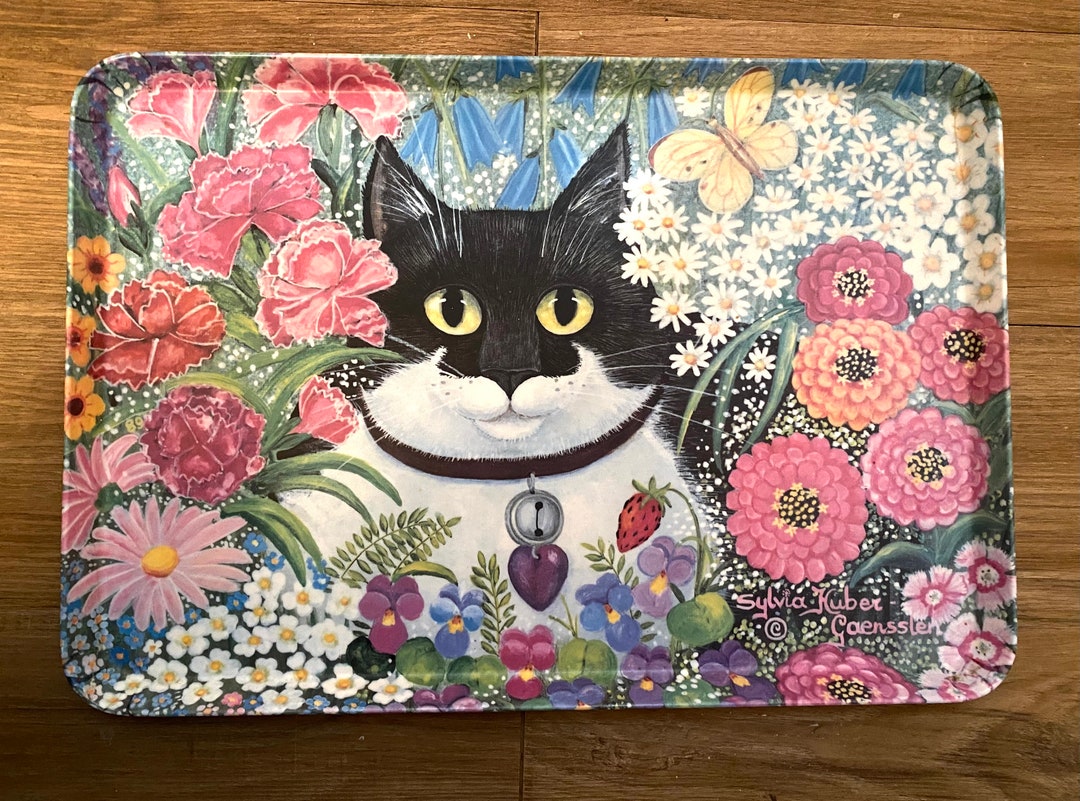 Vintage Melplus Cat Melamine Tray Sylvia Kuber Gaensslen Painting ...
