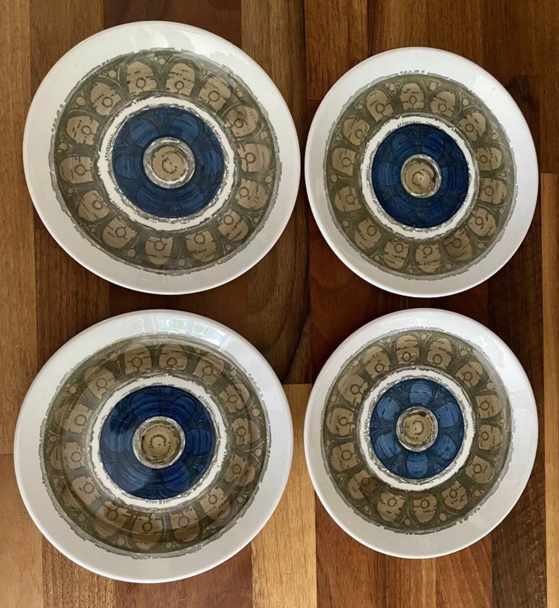 Vintage Biltons Side Plates Flower Retro Blue Brown 60s 70s Skandi ...