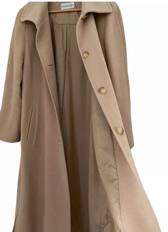 MARCONA Ladies Camel Coat Overcoat Virgin Wool Angora… - Gem