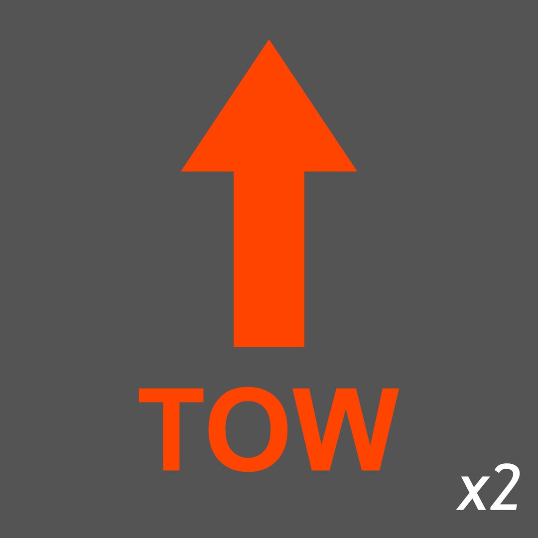 Fluorescent TOW Arrow Stickers X2 large Orange Race - Etsy