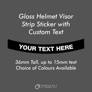 Custom Helmet Visor Sun Strip Sticker - 36mm Tall | Racing Bike Car ...