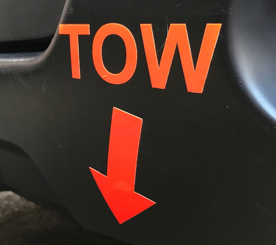 Fluorescent TOW Arrow Stickers X2 (large) - Orange | Race Rally Track ...
