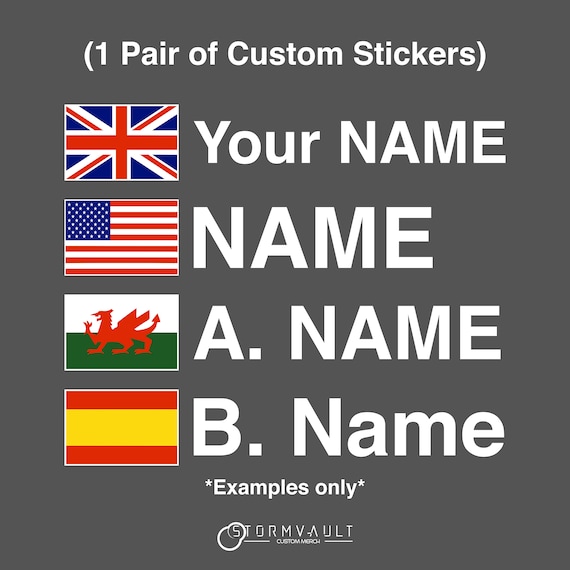 Motorsport UK Driver Name Stickers With Flags MSA Race Rally | Etsy