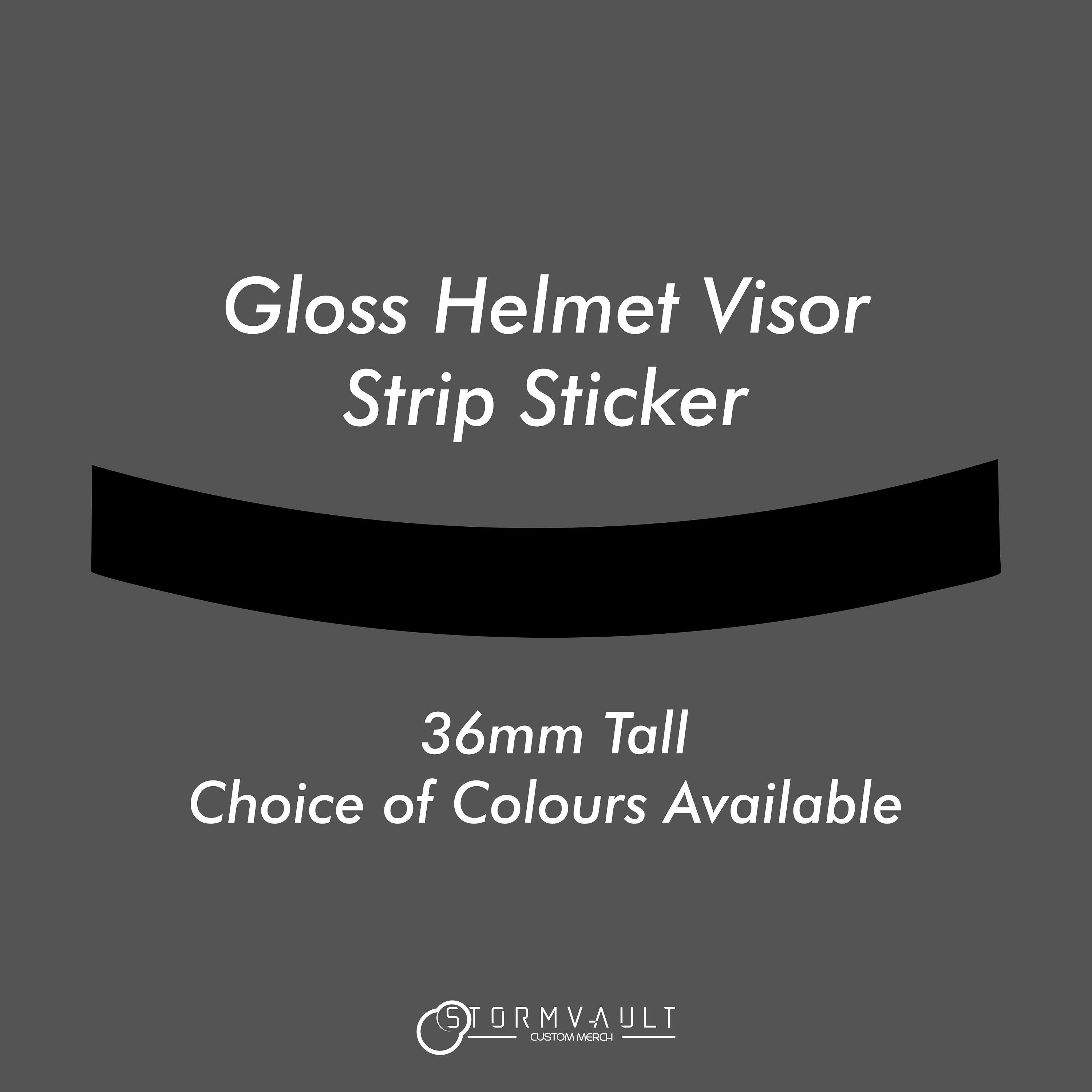 Plain Helmet Visor Sun Strip Sticker - 36mm Tall | Racing Bike Car Kart ...
