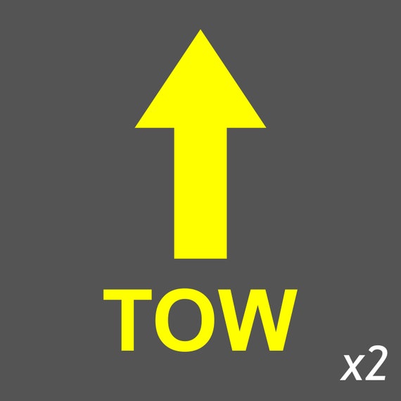 Fluorescent TOW Arrow Stickers X2 large Yellow Race - Etsy UK