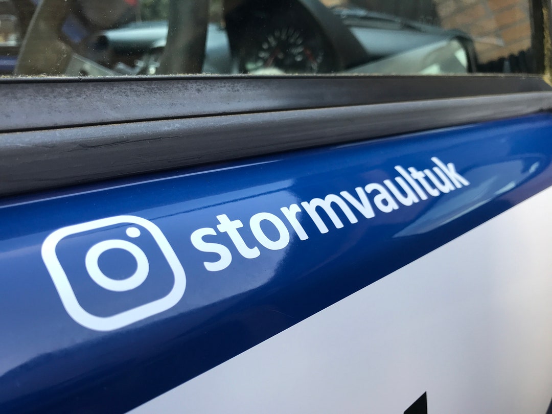 Personalised Instagram Username Stickers X2 - Car Decal Insta Social ...