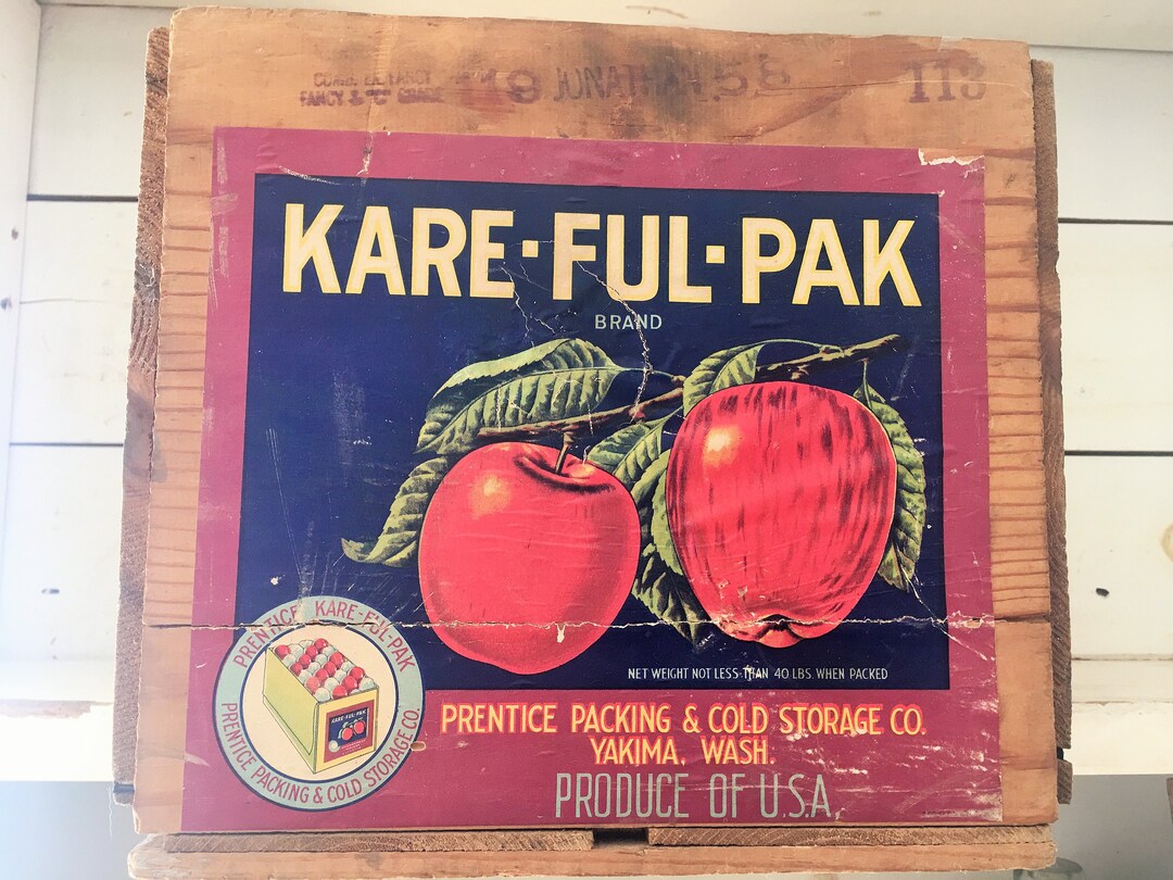 Kare-ful-pak Yakima, WA Apple Crate/farmhouse Kitchen Collectible ...