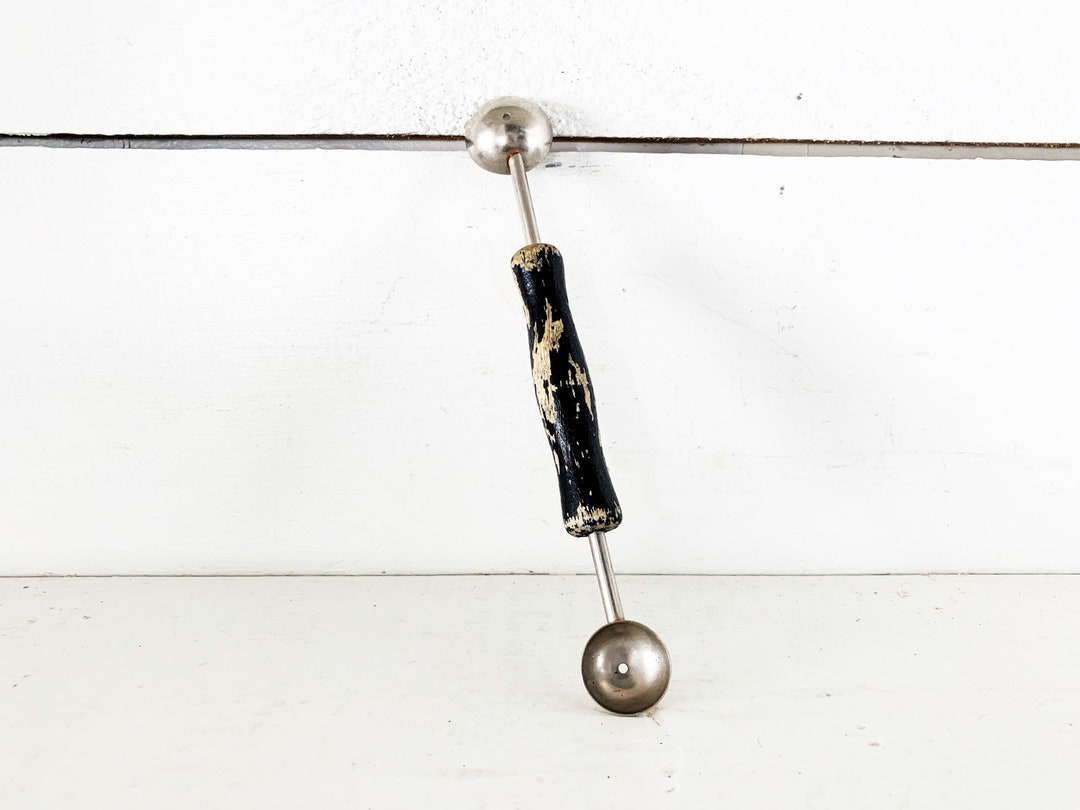 Chippy Wooden Handled Vintage Melon Baller/farmhouse Kitchen Black ...