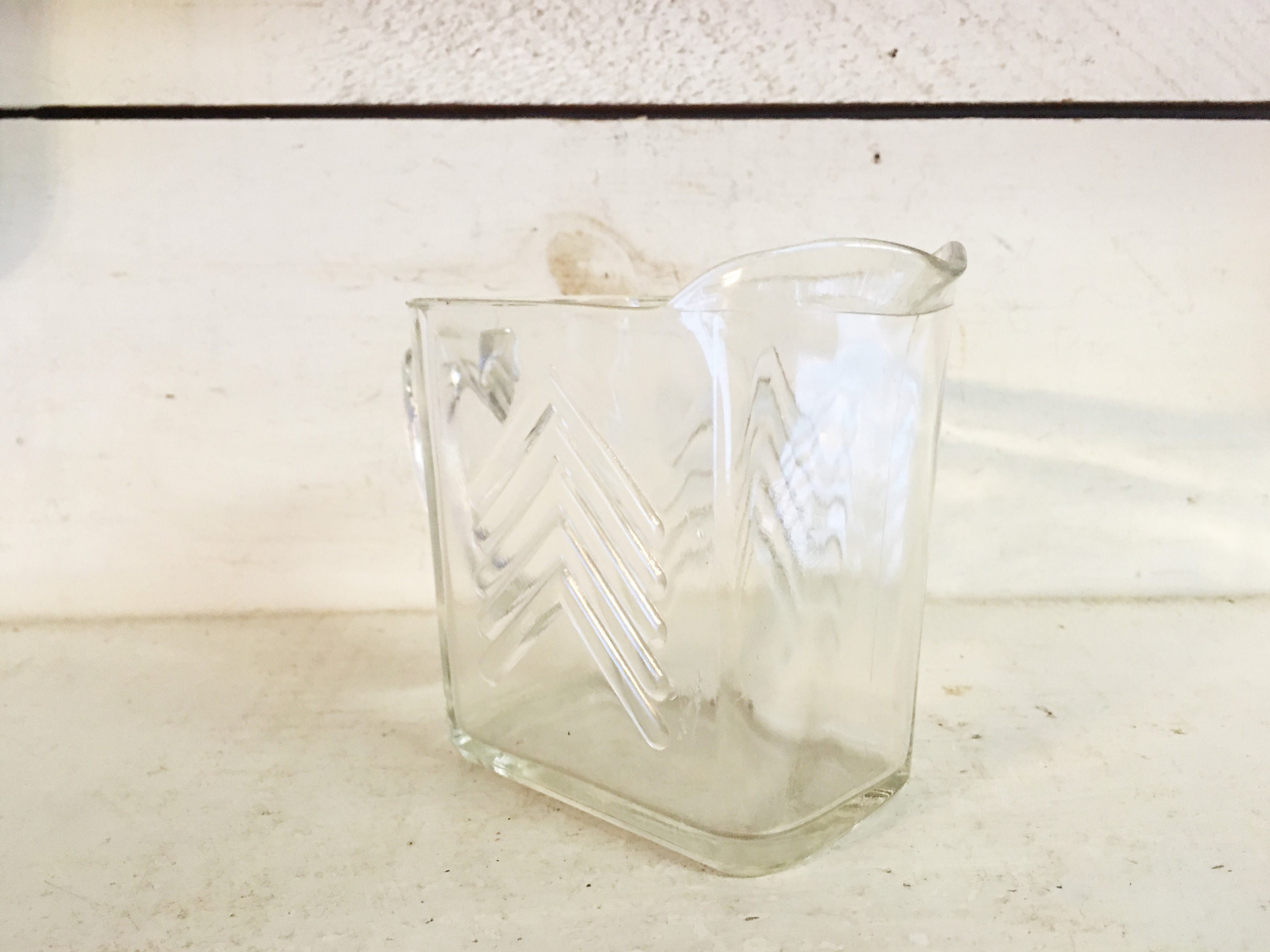 Vintage Hazel Atlas Chevron Pattern Dispenser/Creamer/Clear | Etsy