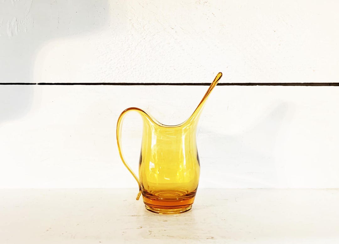 Vintage Small Viking Glass Co. Amber Swung Pint Size Pitcher ...