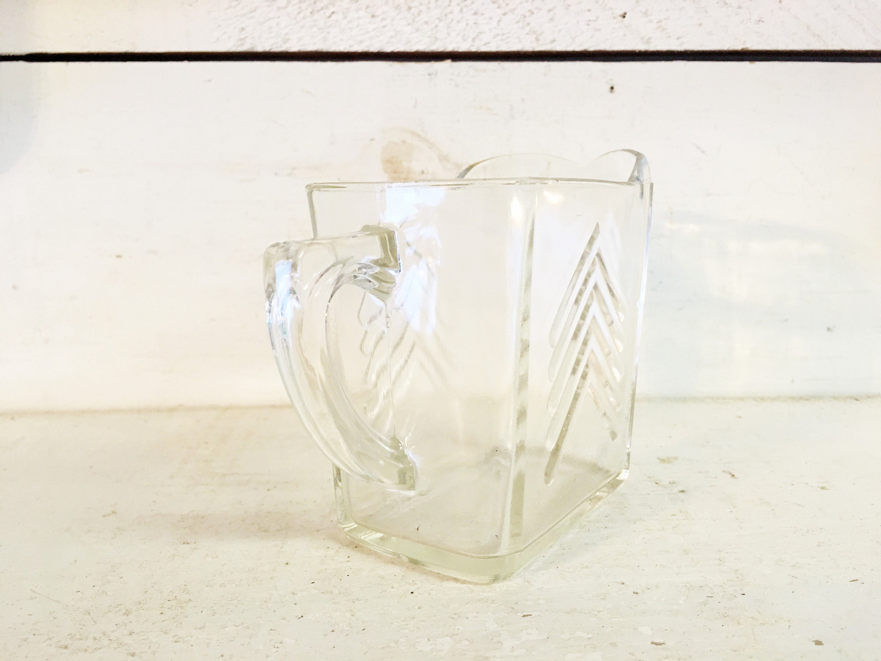 Vintage Hazel Atlas Chevron Pattern Dispenser/Creamer/Clear | Etsy