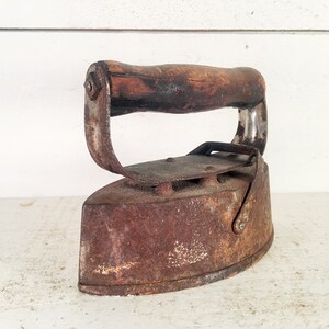 Rustic Antique Wooden and Cast Iron Hand Iron/farmhouse Kitchen Rustic ...