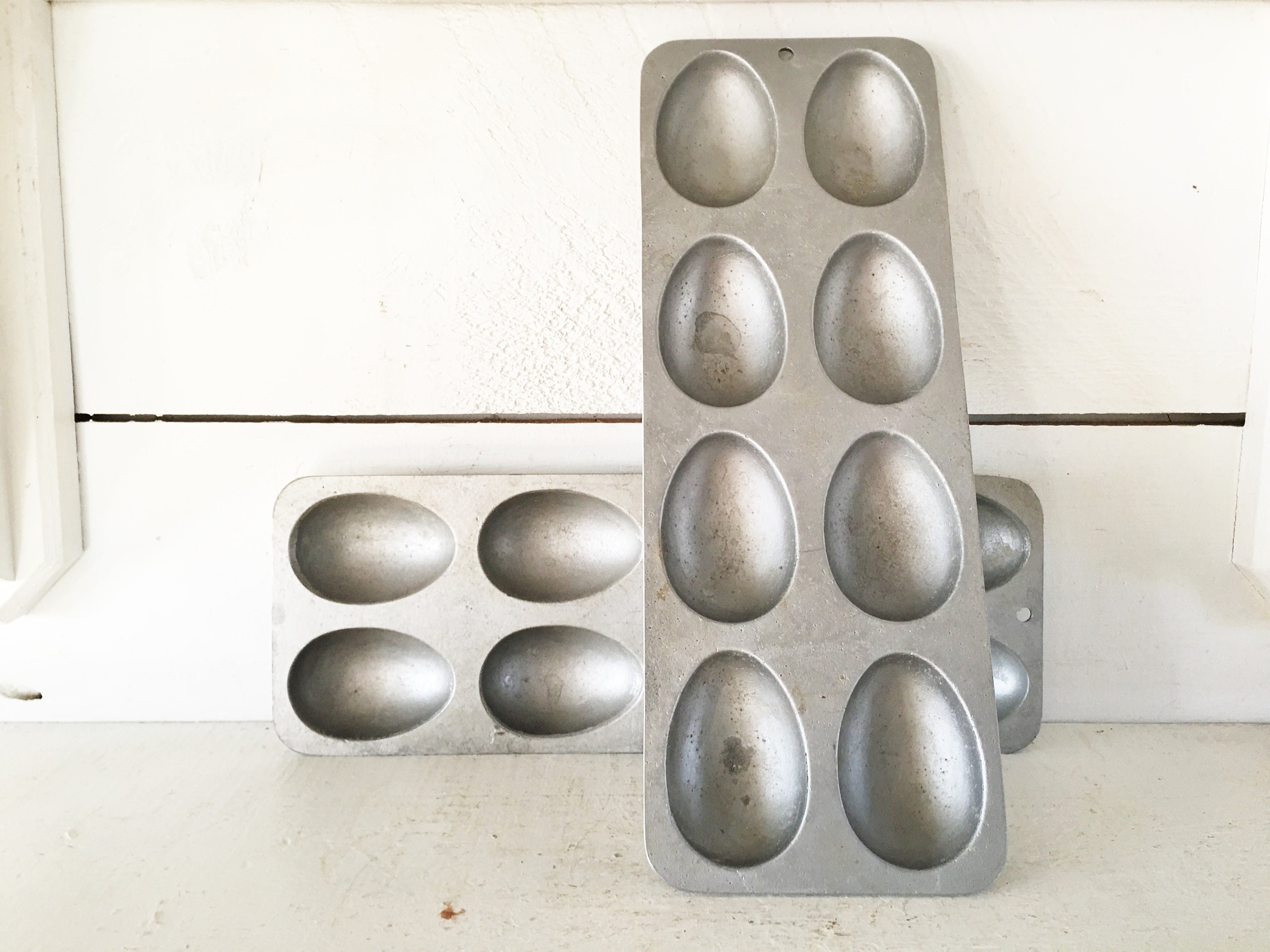 Pair of Vintage Cast Aluminum Egg Shaped Molds/Vintage Baking | Etsy