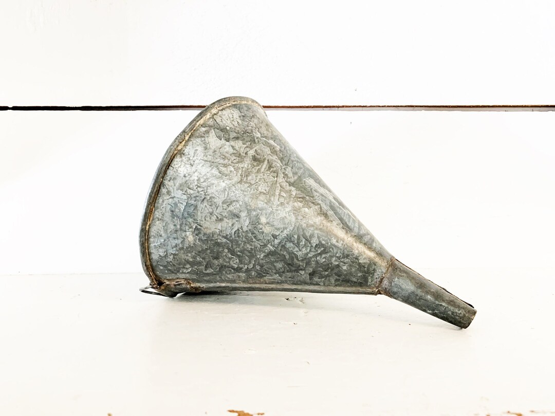 Vintage Large 6" Galvanized Steel Kitchen Funnel With Hanging Loop ...