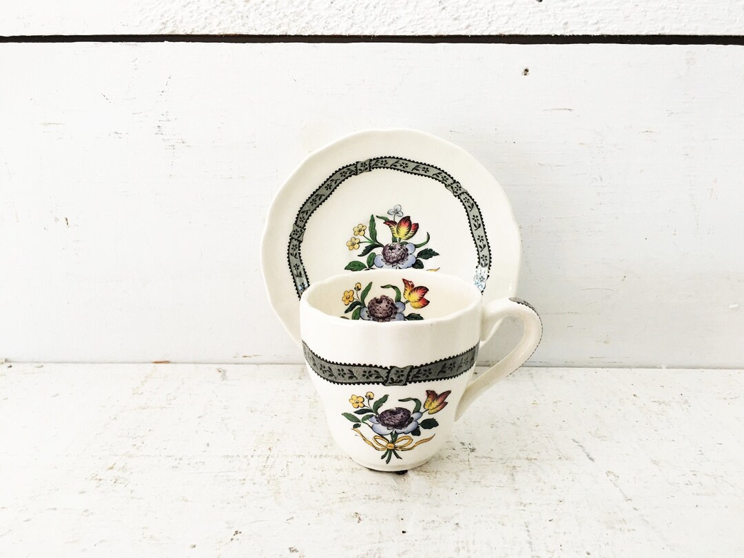 Vintage Spode's Directoire Copeland's Demitasse in a Floral and Ribbon ...