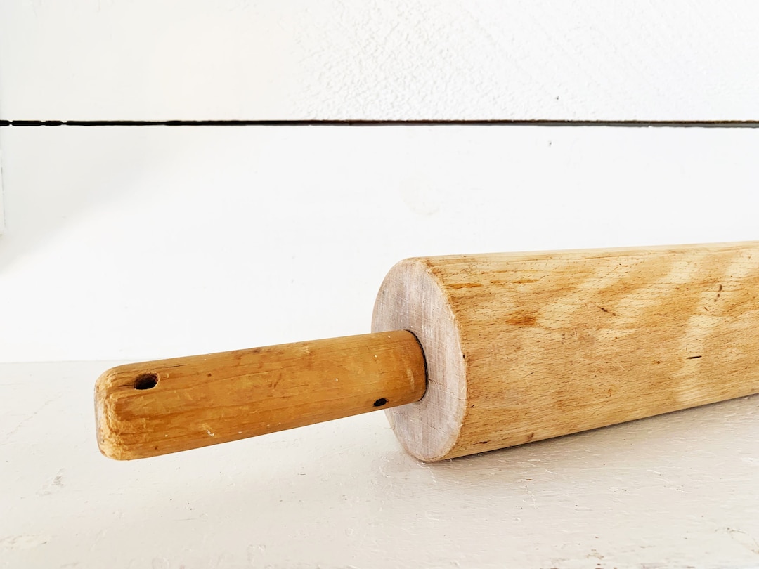 Large Antique Smooth Wooden Rolling Pin/farmhouse Kitchen Large Wooden ...