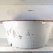 Very Large and Very Deep Rustic White and Red Trimmed Enamelware Basin ...