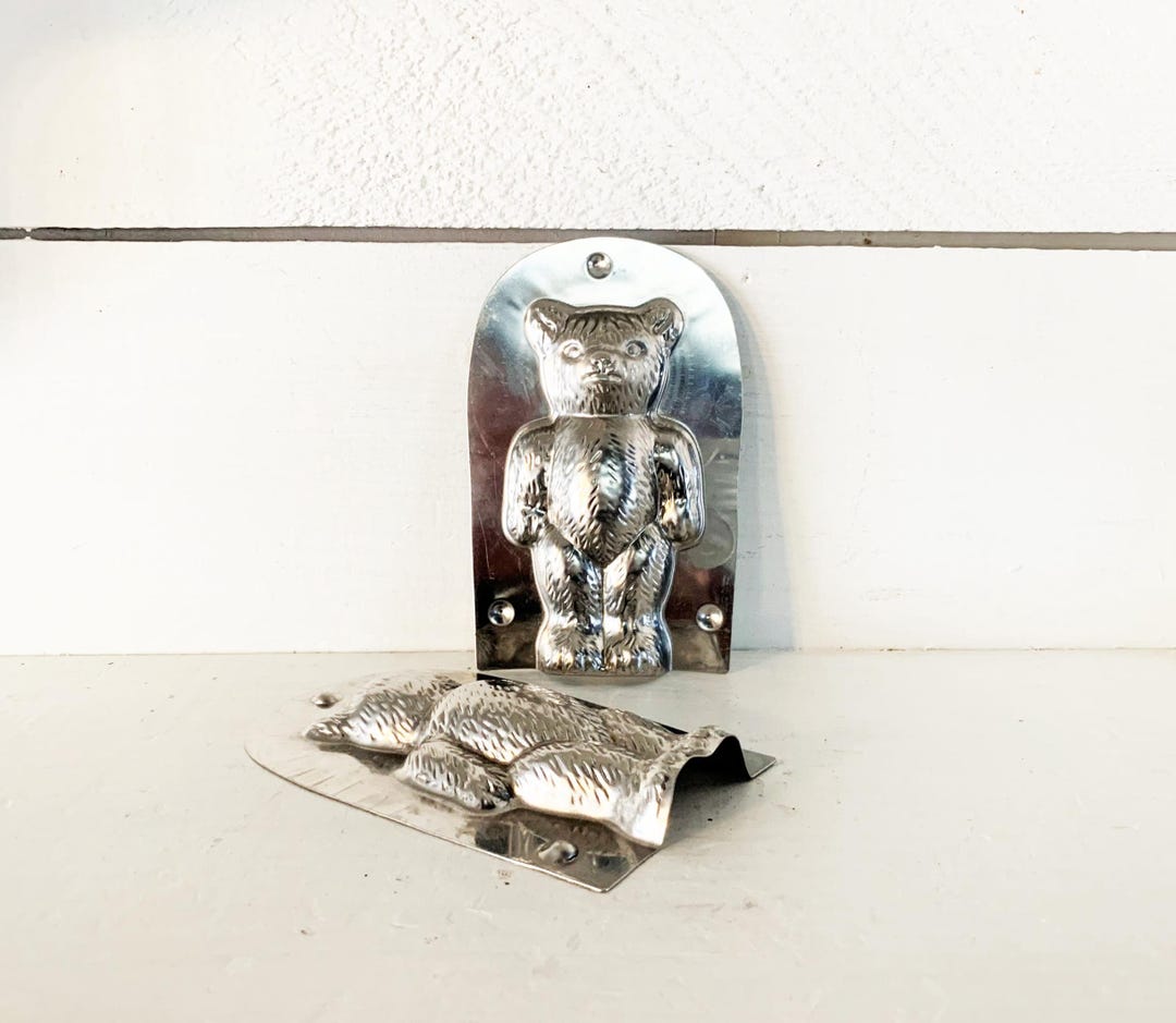 Vintage Stainless Steel Bear Themed Candy Molds Chocolate Teddy Bear ...