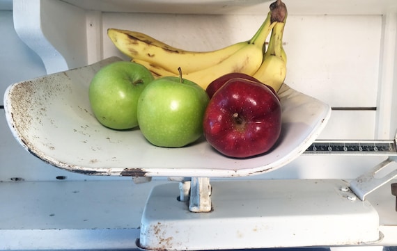Farmhouse Kitchen White Metal Scale/vintage Baby | Etsy