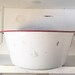 Very Large and Very Deep Rustic White and Red Trimmed Enamelware Basin ...