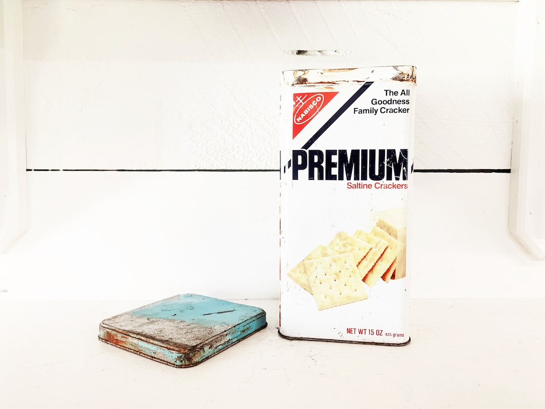 Rustic 1978 Nabisco Premium Saltine Cracker Tin/farmhouse Kitchen ...