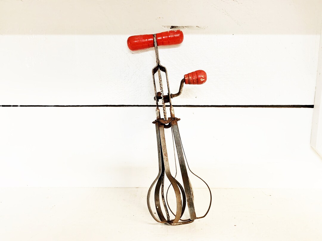 Vintage Rustic Stainless Steel and Fading Red Wooden Handled "super ...