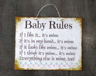 New Baby Rules Sign - Etsy
