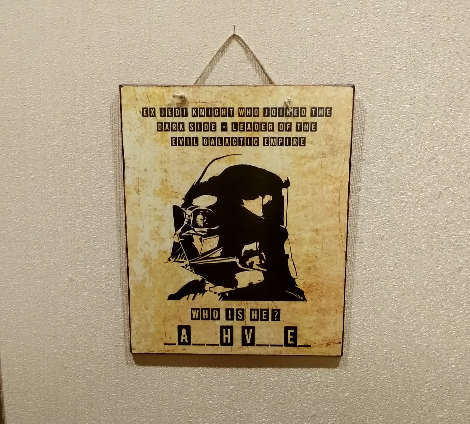 Darth Vader Gift, Wooden Signs With Quotes, Star Wars, Wall Hanging Art ...