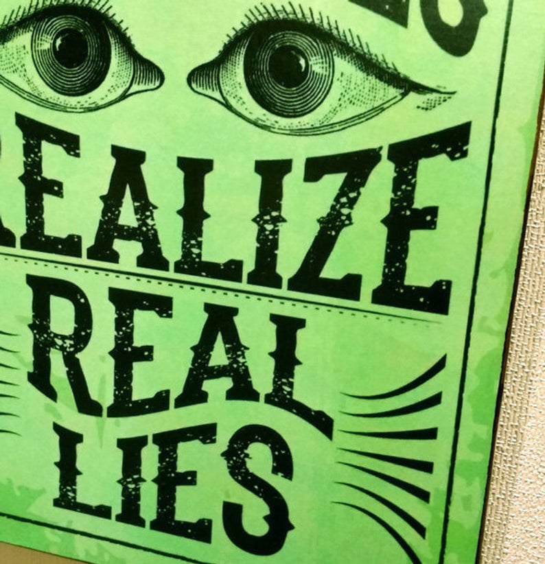 Sign With Quote Real Eyes Realize Real Lies Housewarming Etsy