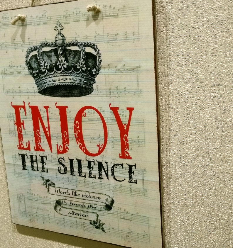 Music Sign Enjoy the Silence Gift for Friend Housewarming - Etsy