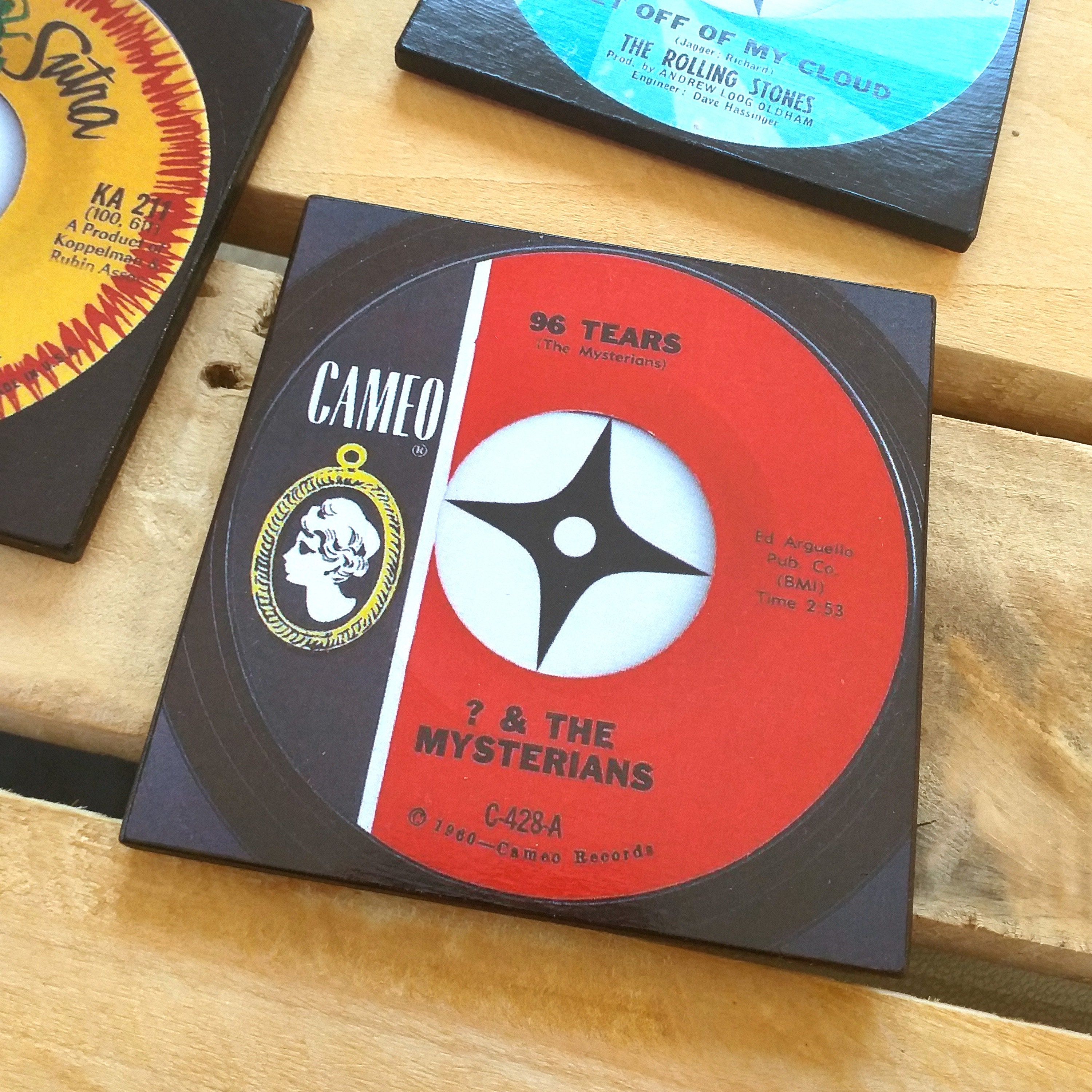 Wood Coasters 45 Vinyl Record Print Set of 4 Pieces, Birthday Gift for ...