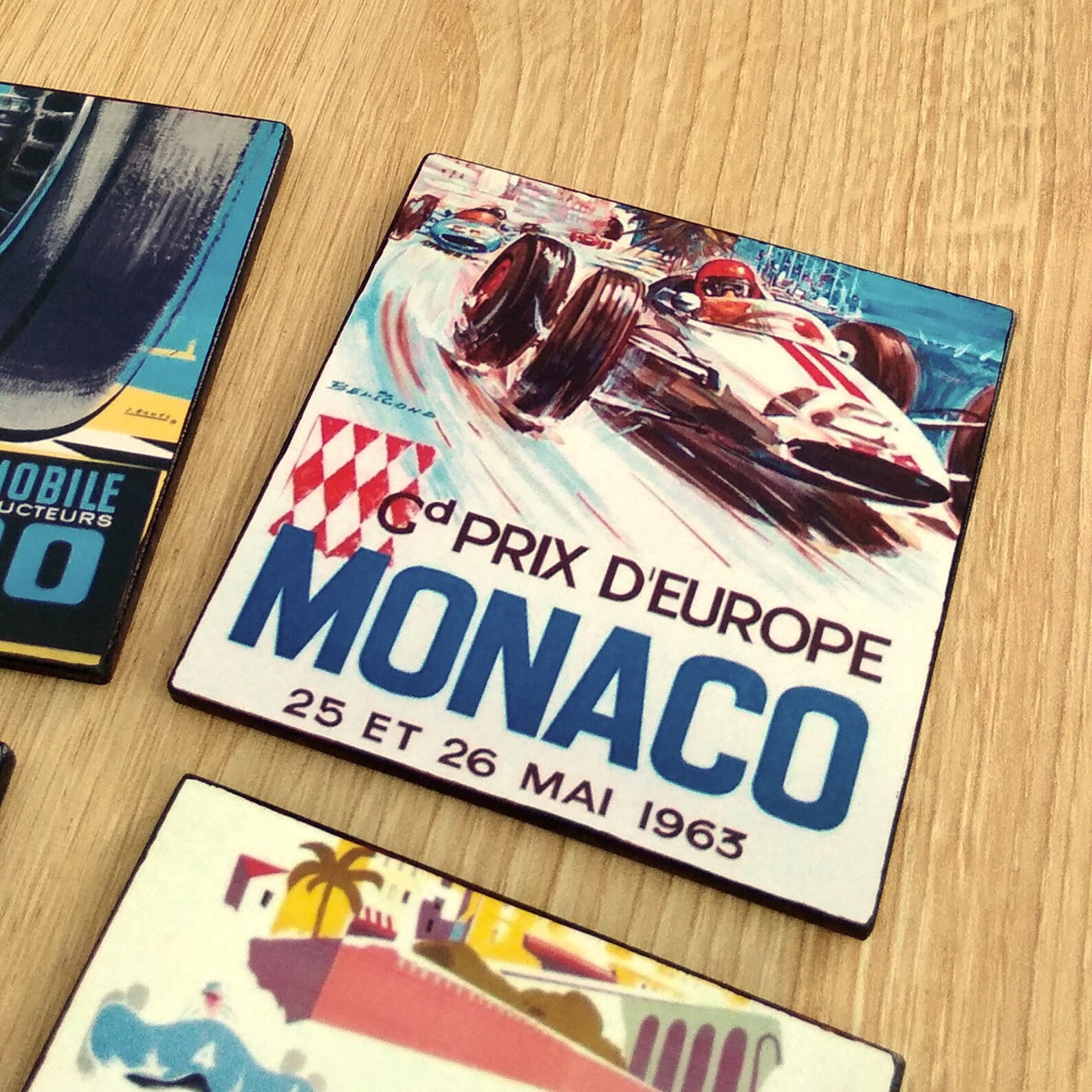 Coasters With Racing Cars Grand Prix Monaco Poster Coasters - Etsy