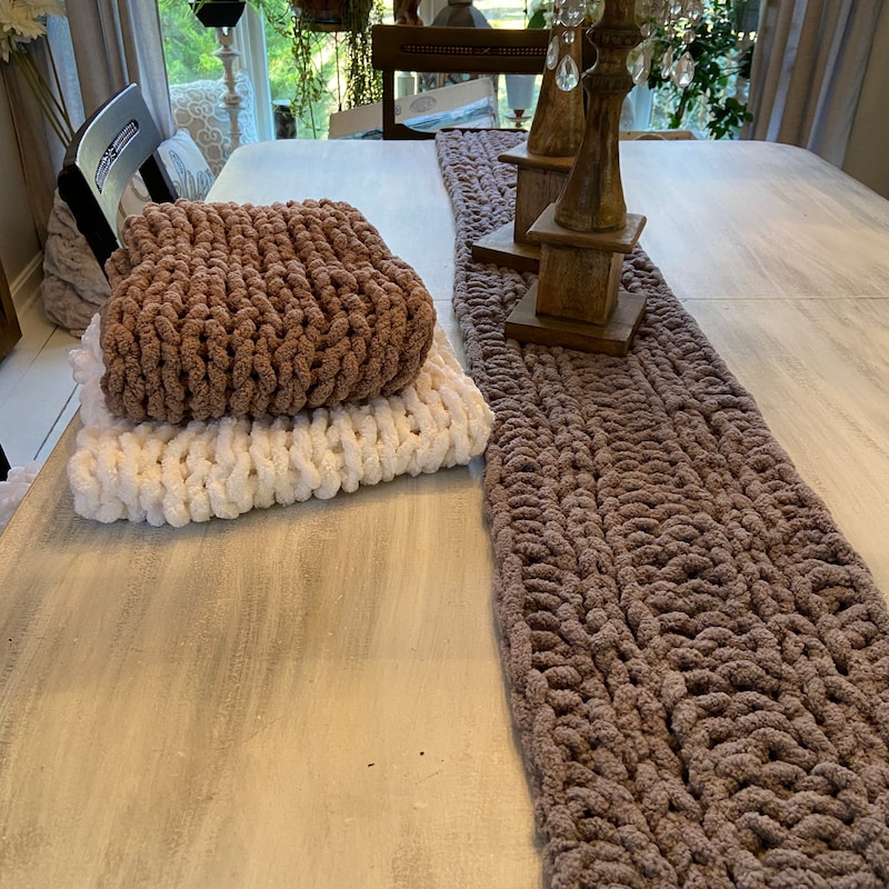 Knit Table Runner - Etsy